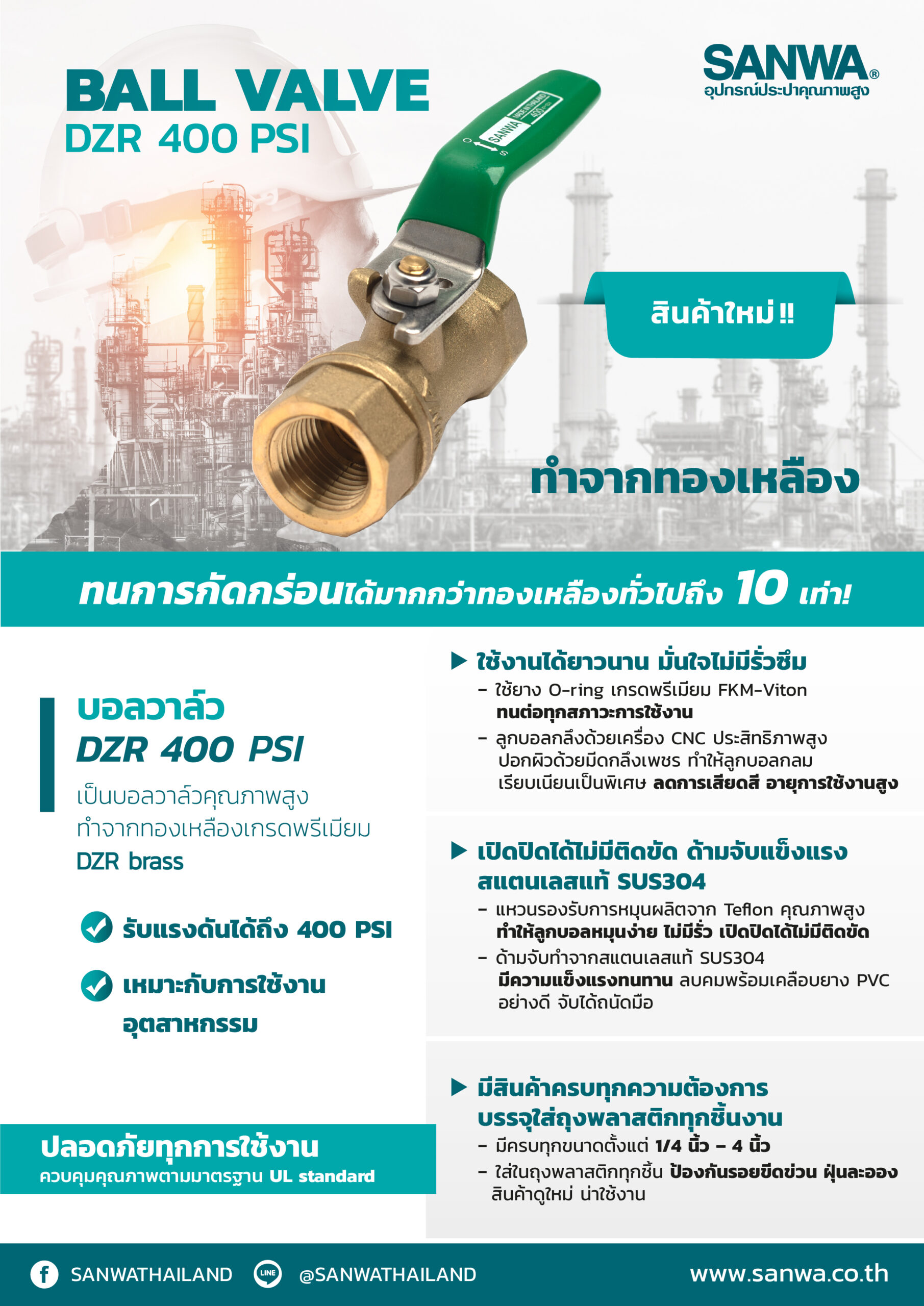 BALL VALVE DZR 400 WOG NEW-01 | SANWA