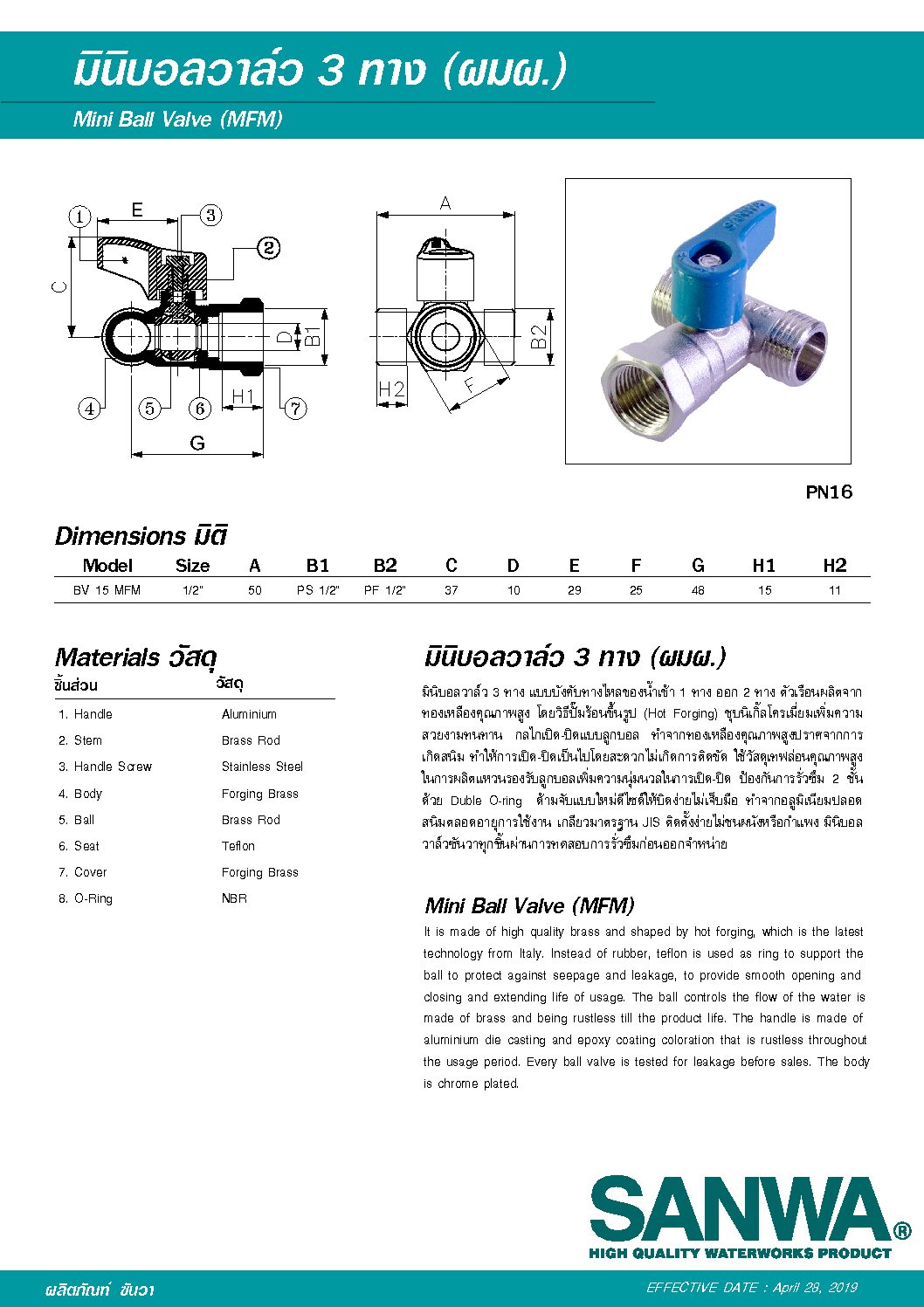 SANWA Mini Ball Valve (MFM) | SANWA